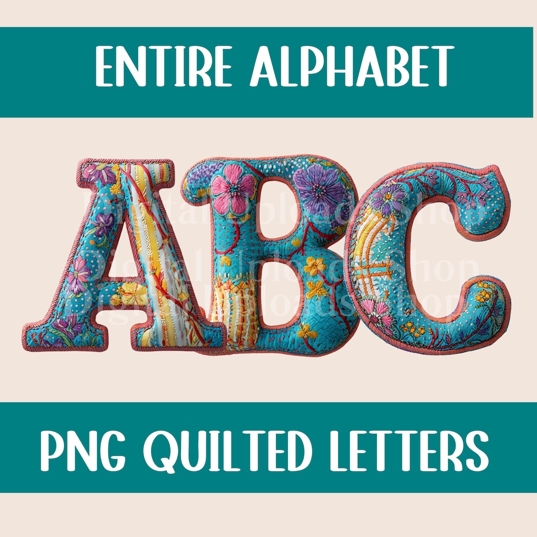 Trendy Alphabet Letter Png, Quilted Look Alphabet PNG, Grand Millennial ...