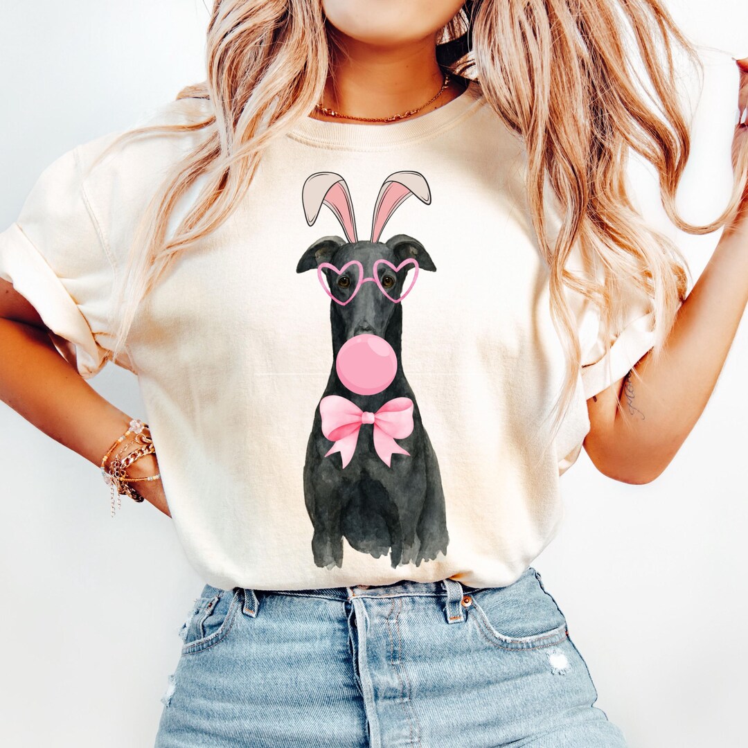 Black Greyhound Png, Easter Bunny Dog Png, Greyhound Dog Mom Gift ...