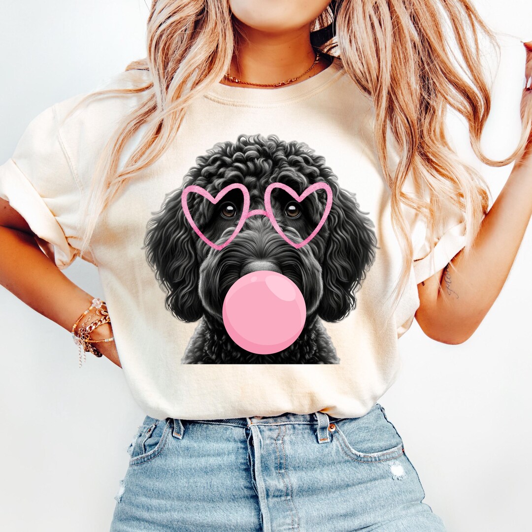 Black Poodle Dog Png, Curly Black Dog Png, Dog Blowing Bubble ...
