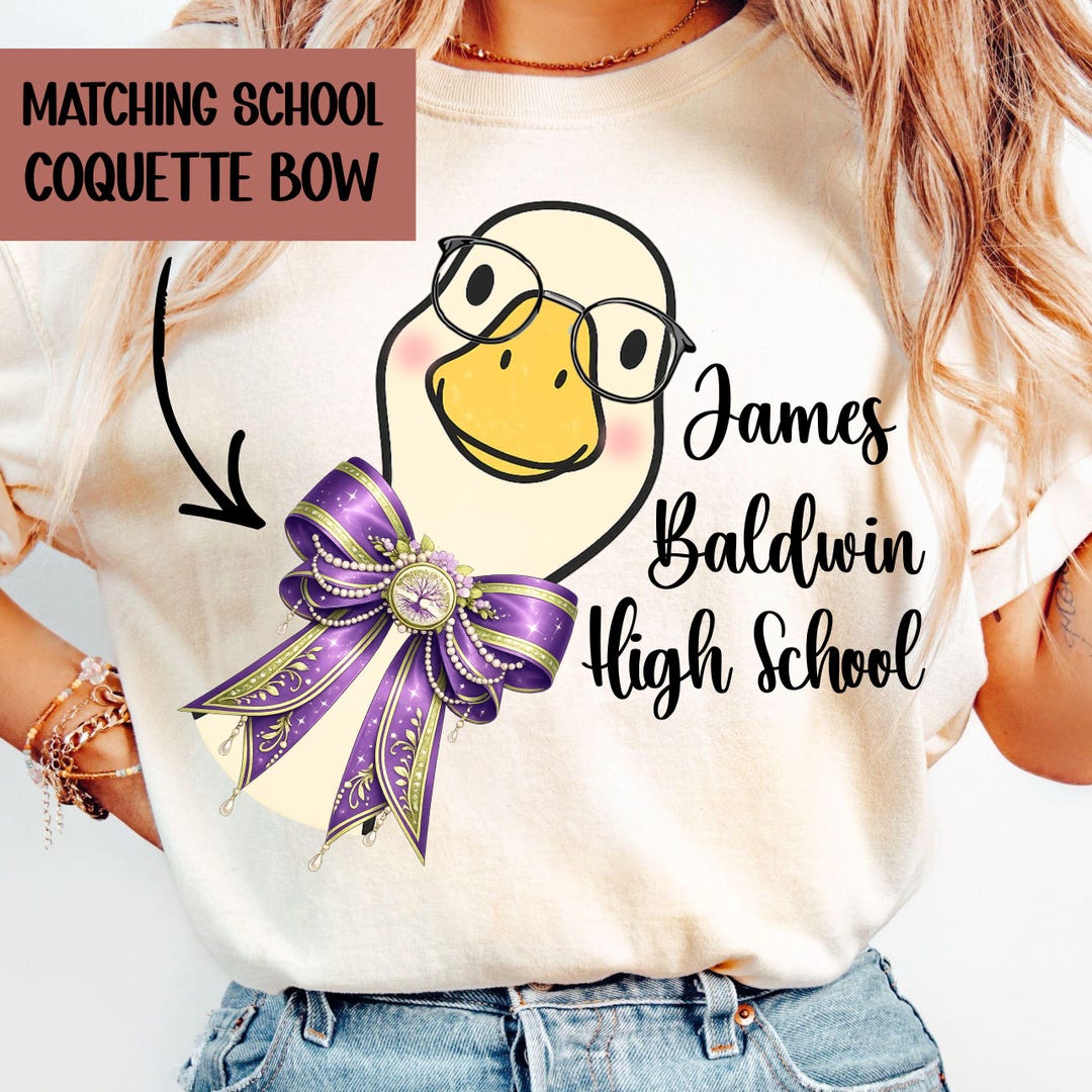 Custom Teacher Goose Coquette Bow Png, Personalized School Design ...
