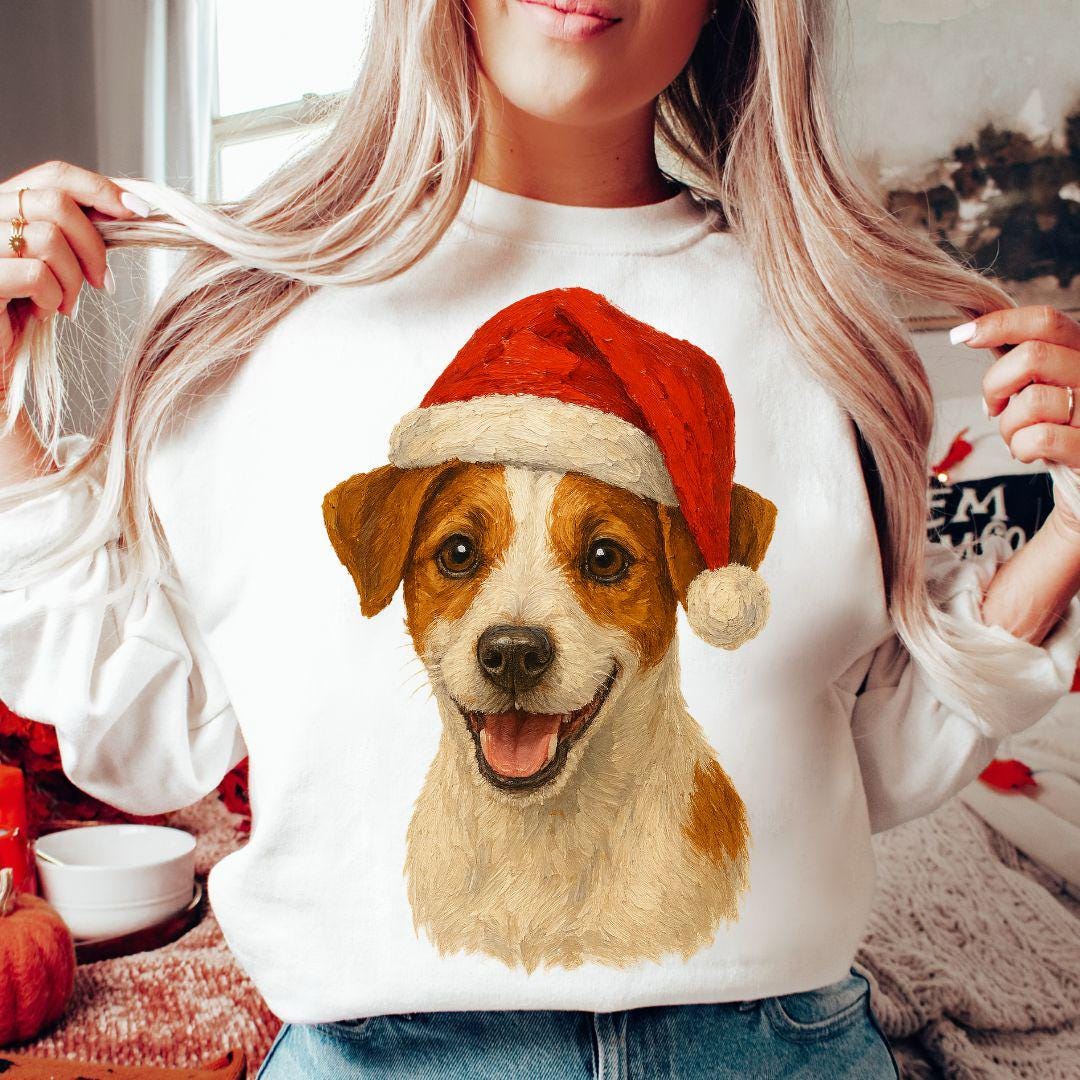 Christmas Jack Russell Santa PNG, Dog Christmas Sweatshirt Design ...