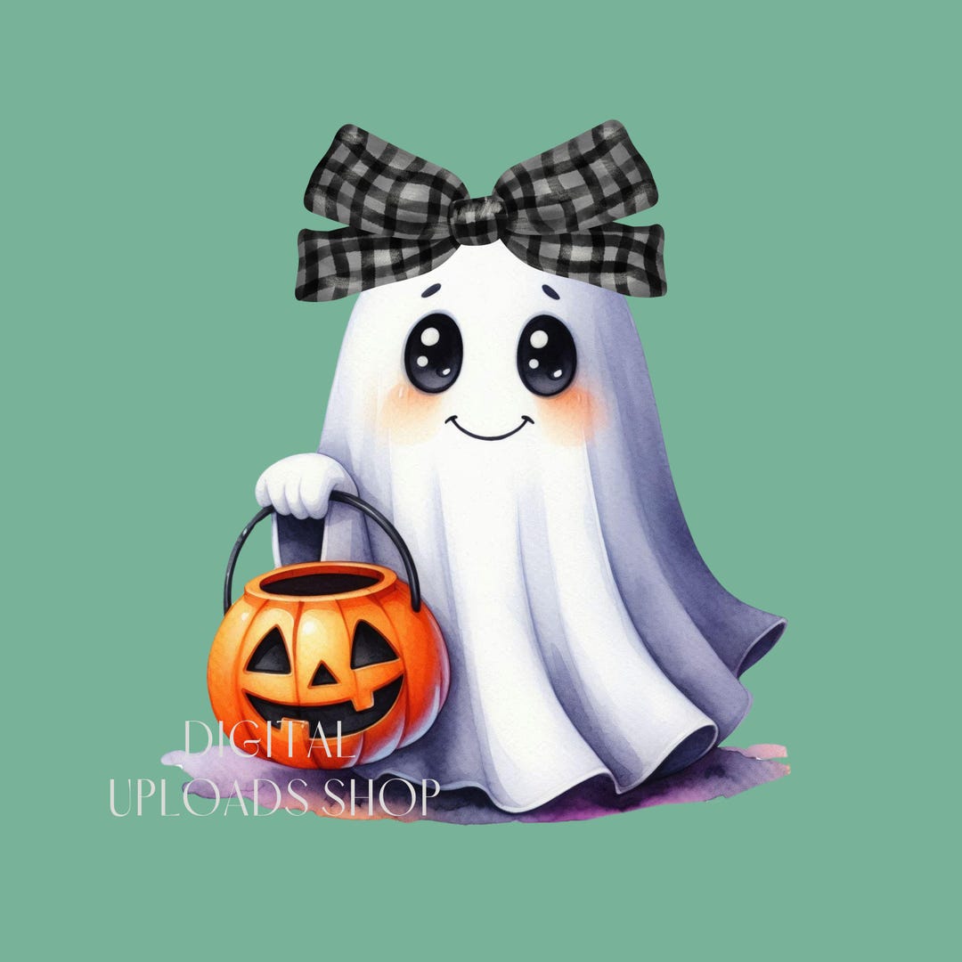 Cute Ghost PNG, Halloween PNG, Ghost Bow Png, Bougie Ghost Png ...
