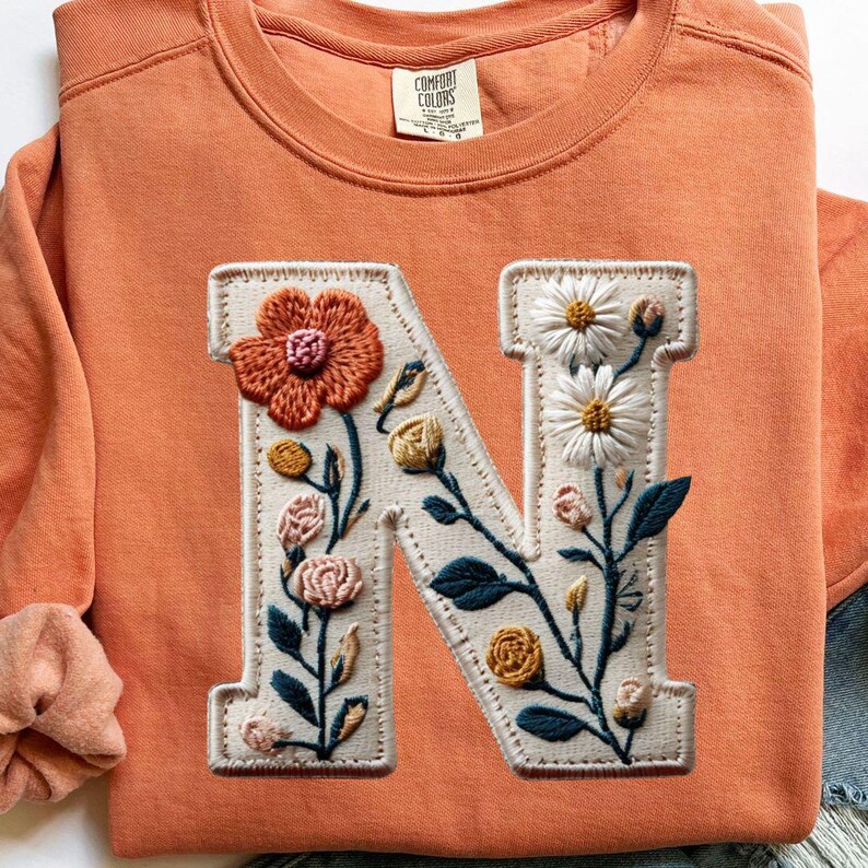 Preppy Floral Alphabet Png Bundle, Upper Lower Case Letters, Grand ...