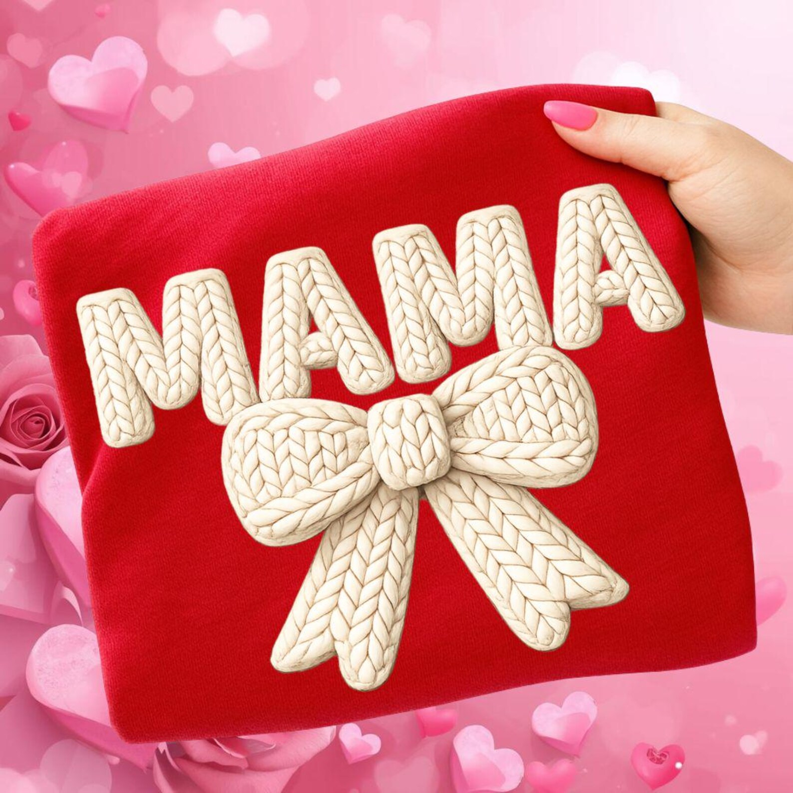 Coquette Mama Mini PNG, Matching Mom Daughter Trendy Latch Hook Yarn ...