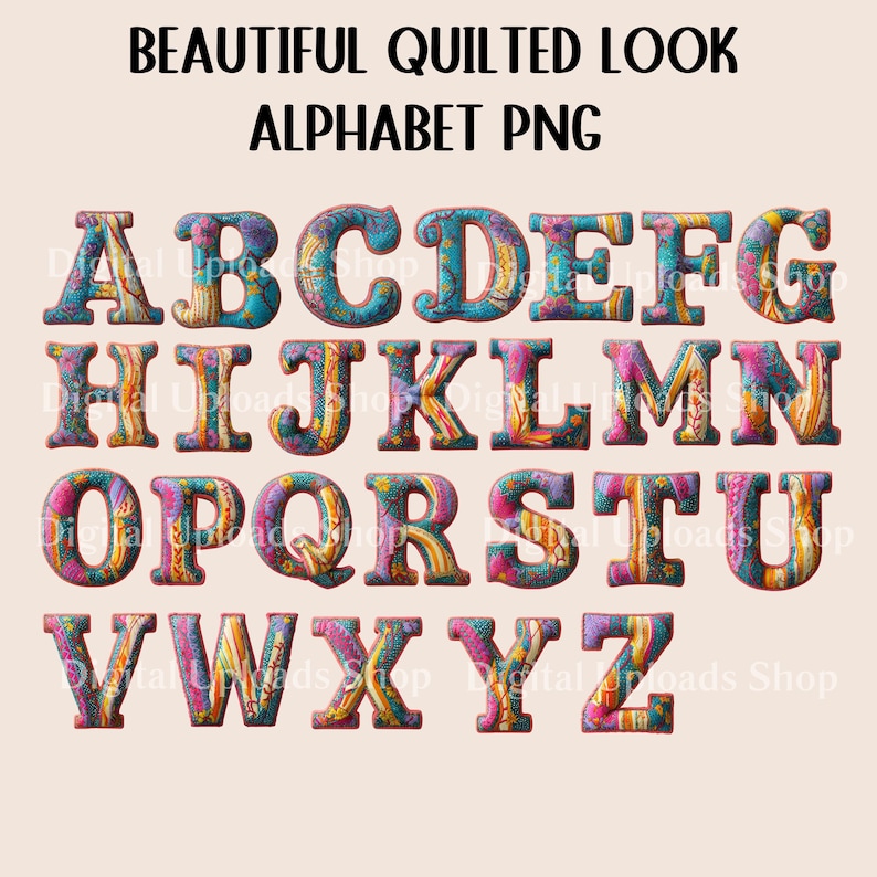 Trendy Alphabet Letter Png, Quilted Look Alphabet PNG, Grand Millennial ...