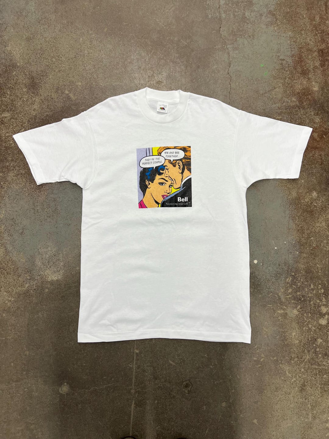 Vintage 1993 Bell 416/905 Toronto Area Code Art Graphic T-shirt Size L ...