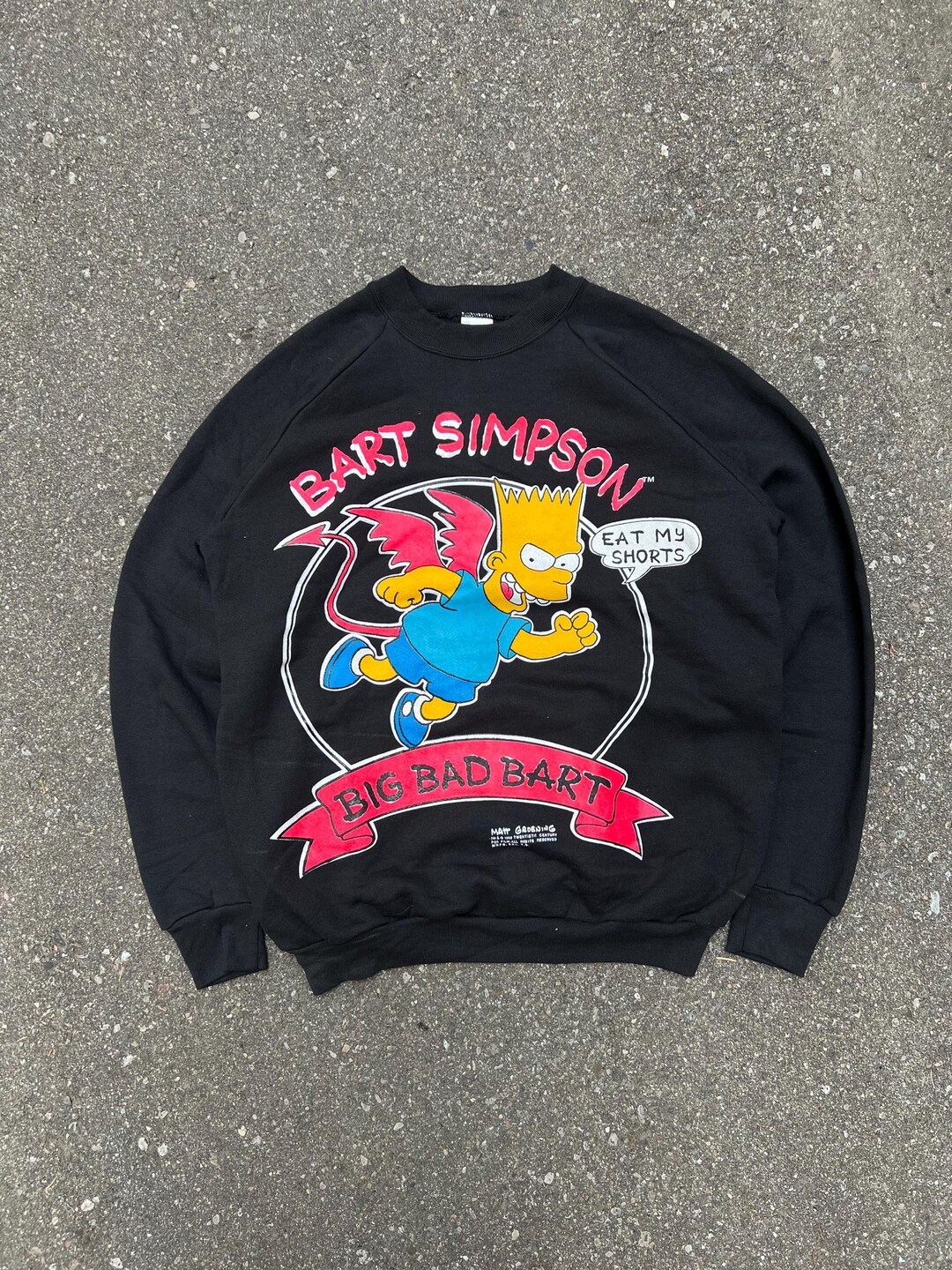 Vintage 1990 'big Bad Bart' Bart Simpson Graphic Crewneck Sweatshirt ...