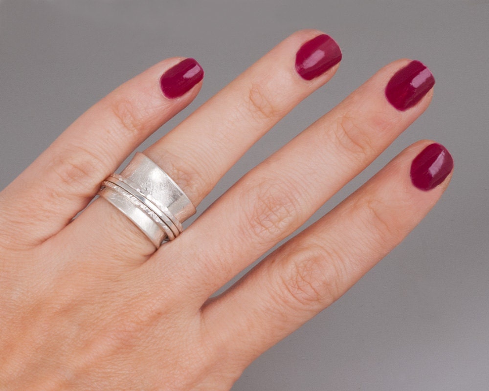 Chunky Silver Ring Sterling Silver Spinner Ring Bohemian | Etsy