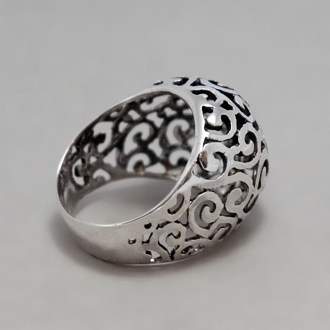 Large Celtic Ring Sterling Silver Filigree Ring Silver Lace - Etsy