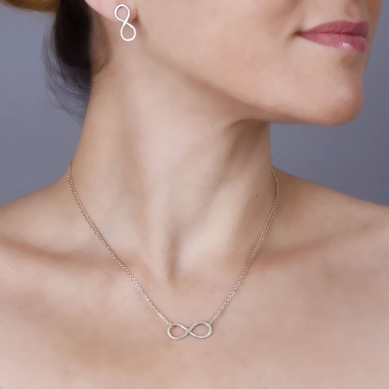 Sterling Silver Infinity Necklace Large Infinity Necklace - Etsy