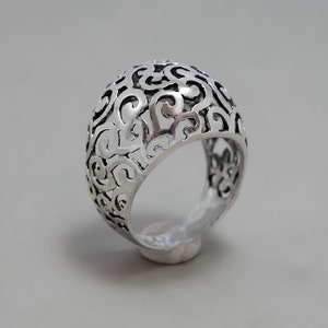 Large Celtic Ring Sterling Silver Filigree Ring Silver Lace - Etsy