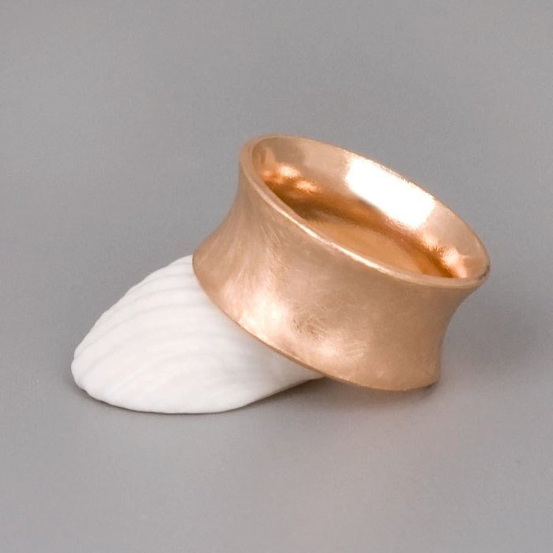 Rose Gold Ring, Large Tube Ring, Wide Band Ring, Big Ring, Simpel ...