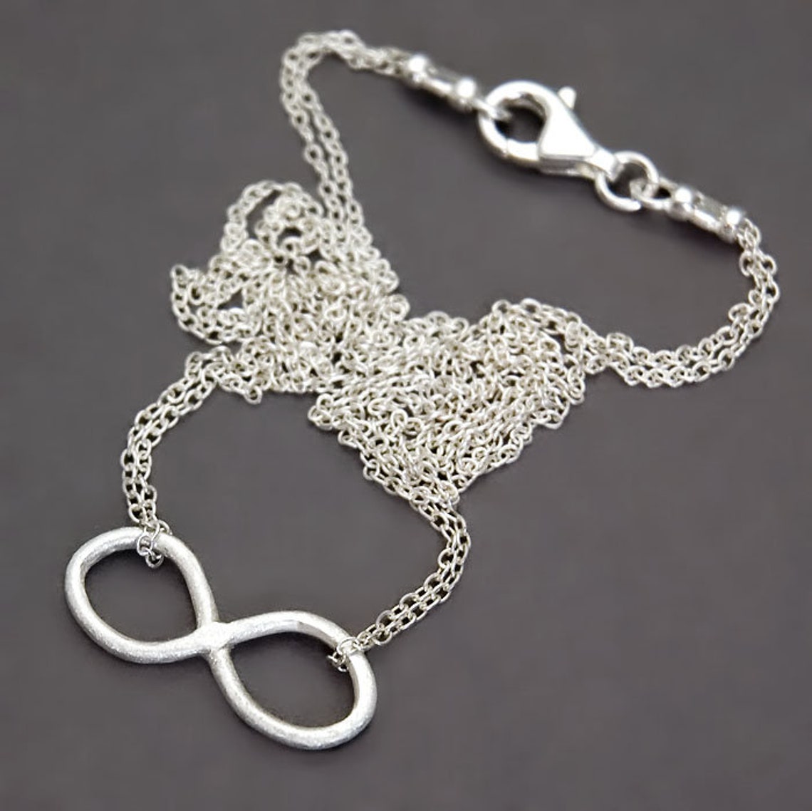 Sterling Silver Infinity Necklace Large Infinity Necklace | Etsy