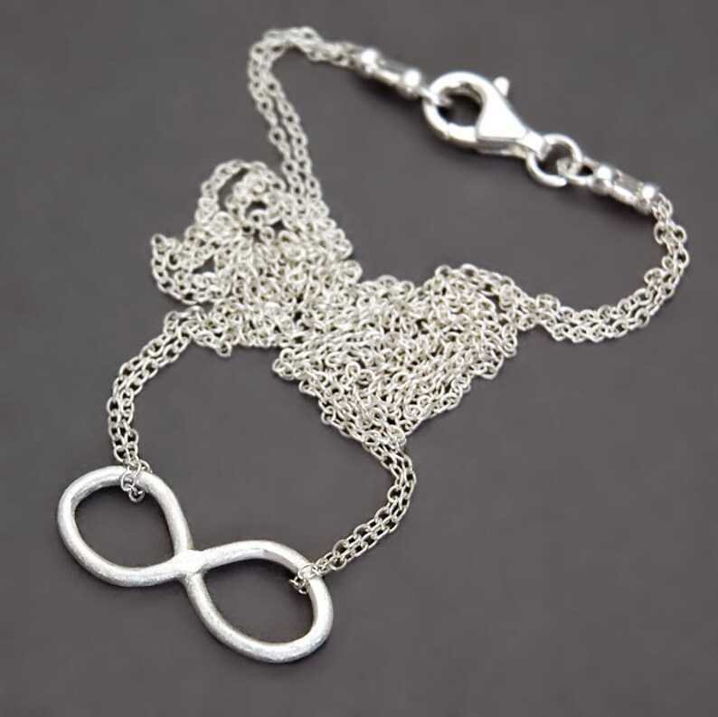 Sterling Silver Infinity Necklace Large Infinity Necklace - Etsy