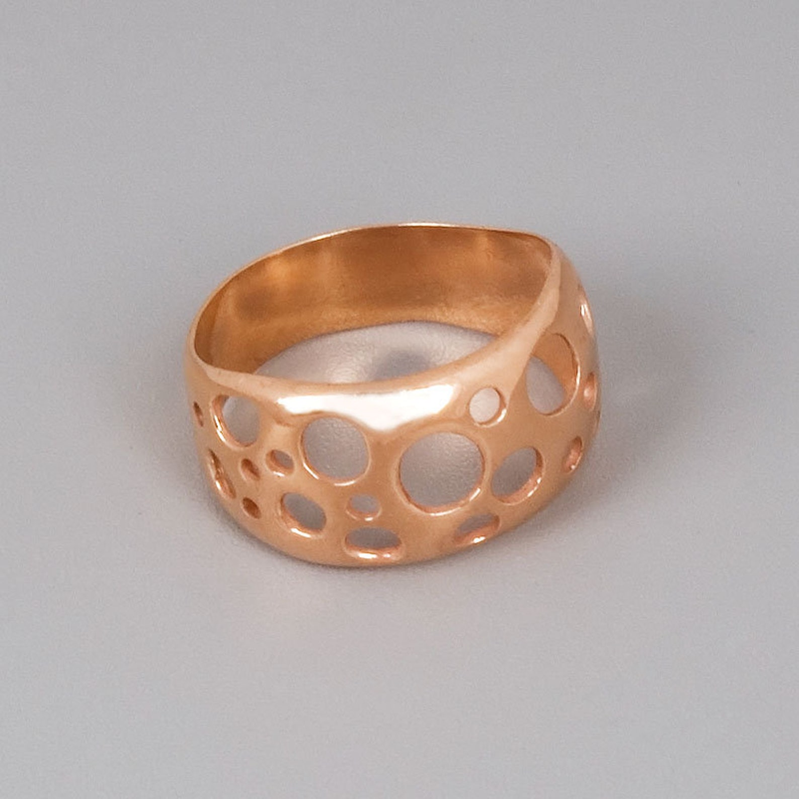 Womens Ring Sterling Silver Ring Bubbles Ring Gold rose - Etsy