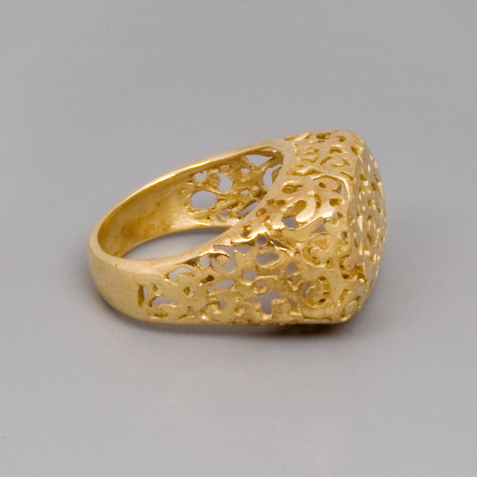 Oxidize Silver Ring Filigree Ring Rectangle Ring Sterling - Etsy