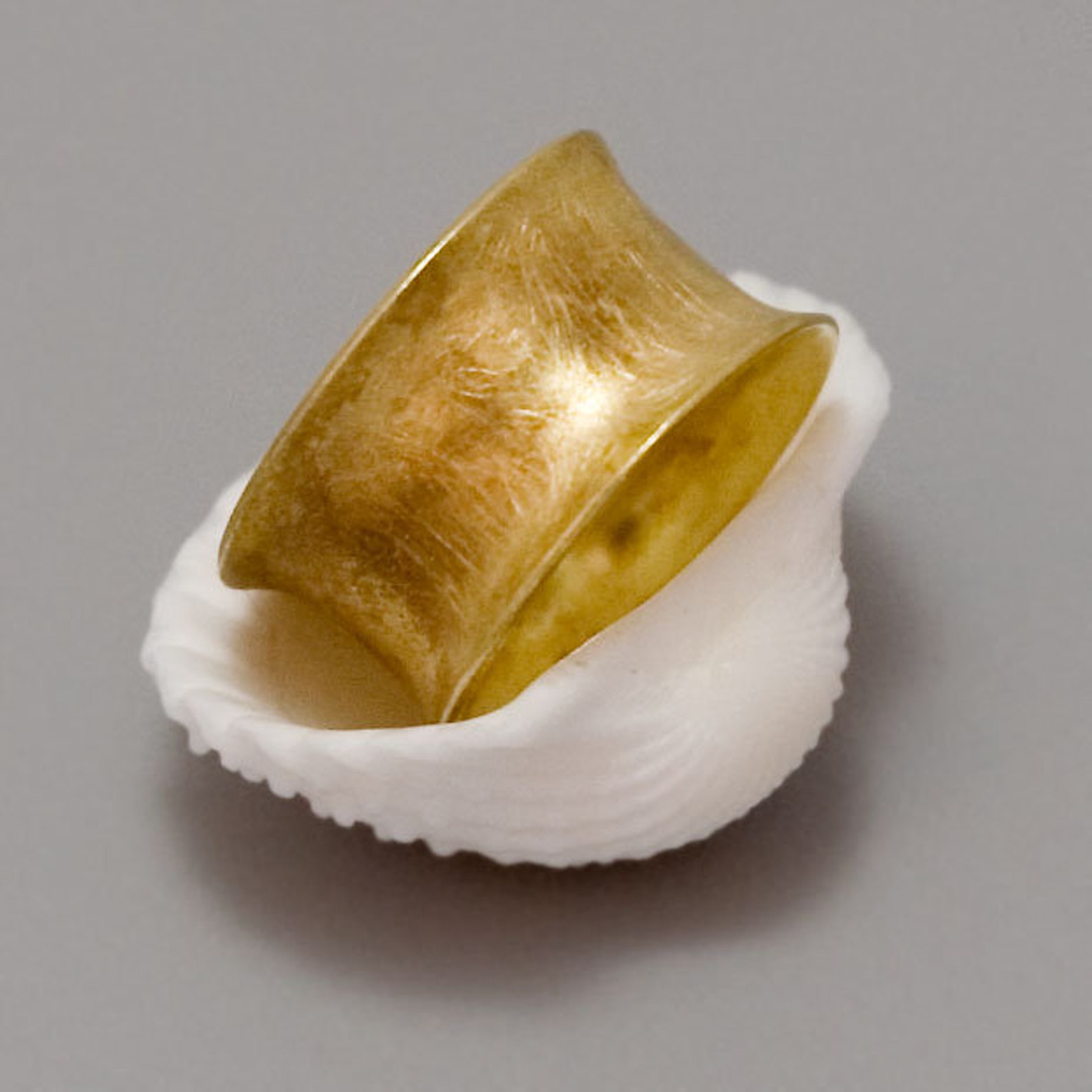 Wide Gold Ring Women Gold Ring Tube Ring Unique Wedding | Etsy