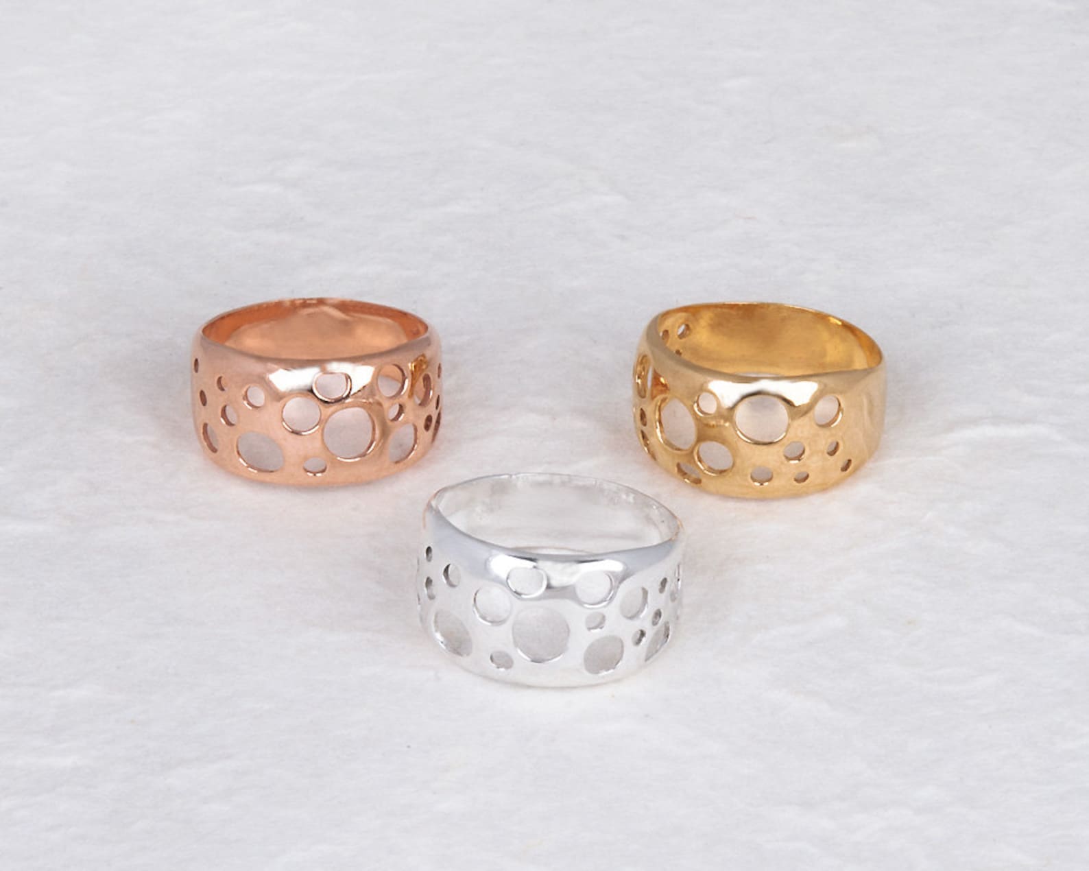 Womens Ring Sterling Silver Ring Bubbles Ring Gold rose - Etsy