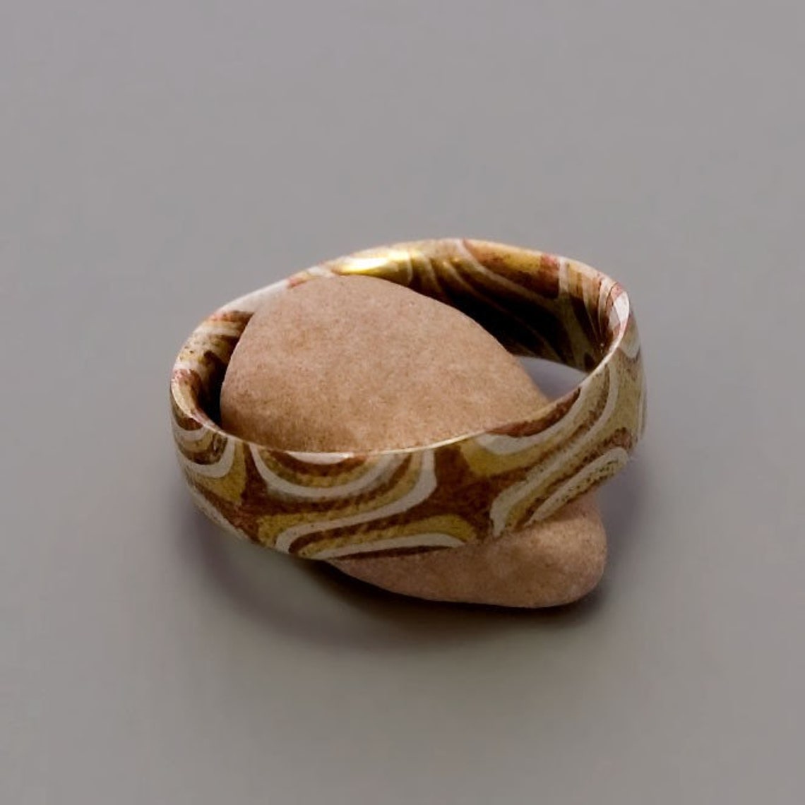 Mokume Gane Ring Mens Mokume Band Womens Mokume Ring Wood - Etsy
