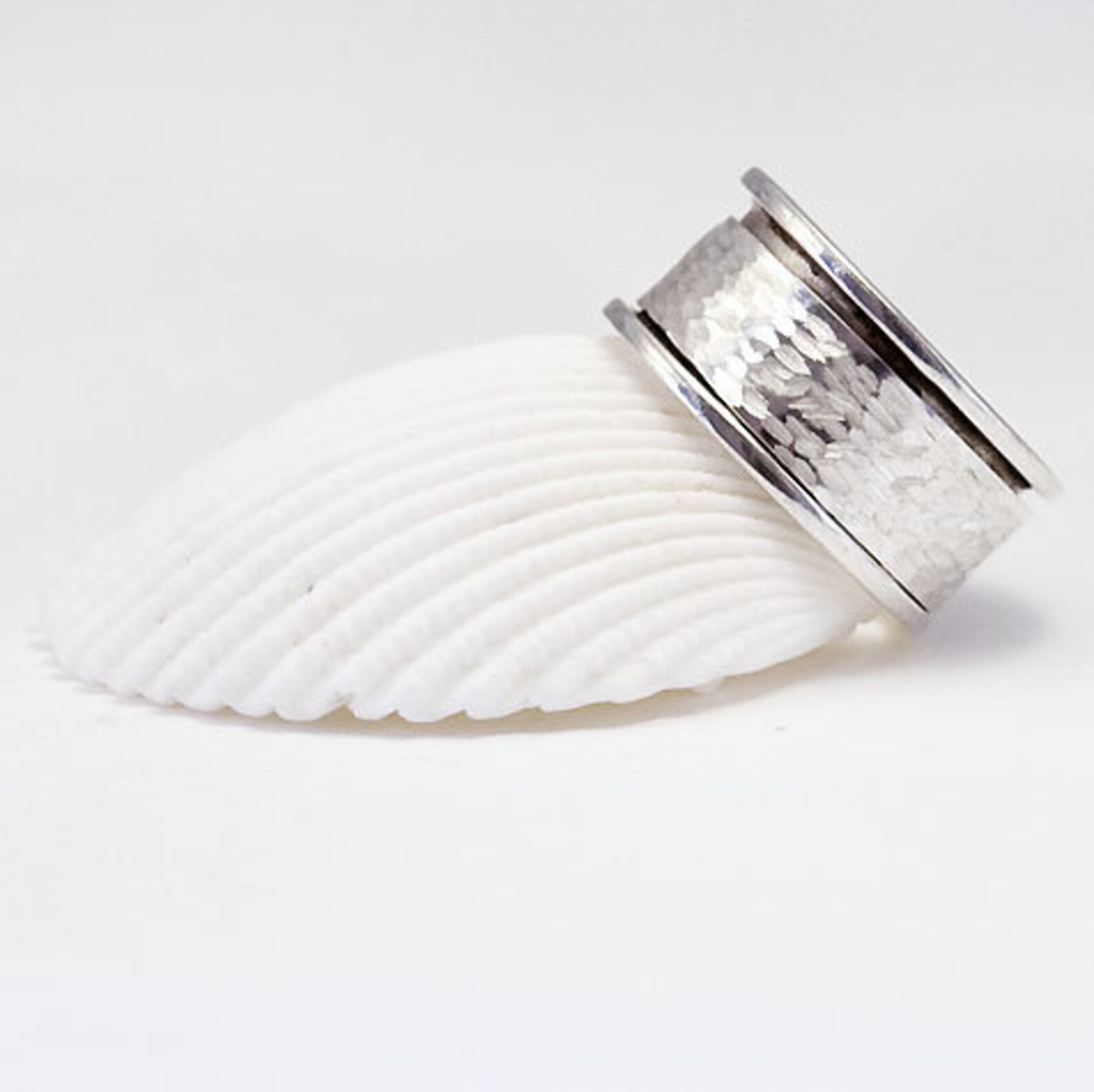 Wide Silver Ring Mens Ring Silver Mens Spinner Rings | Etsy