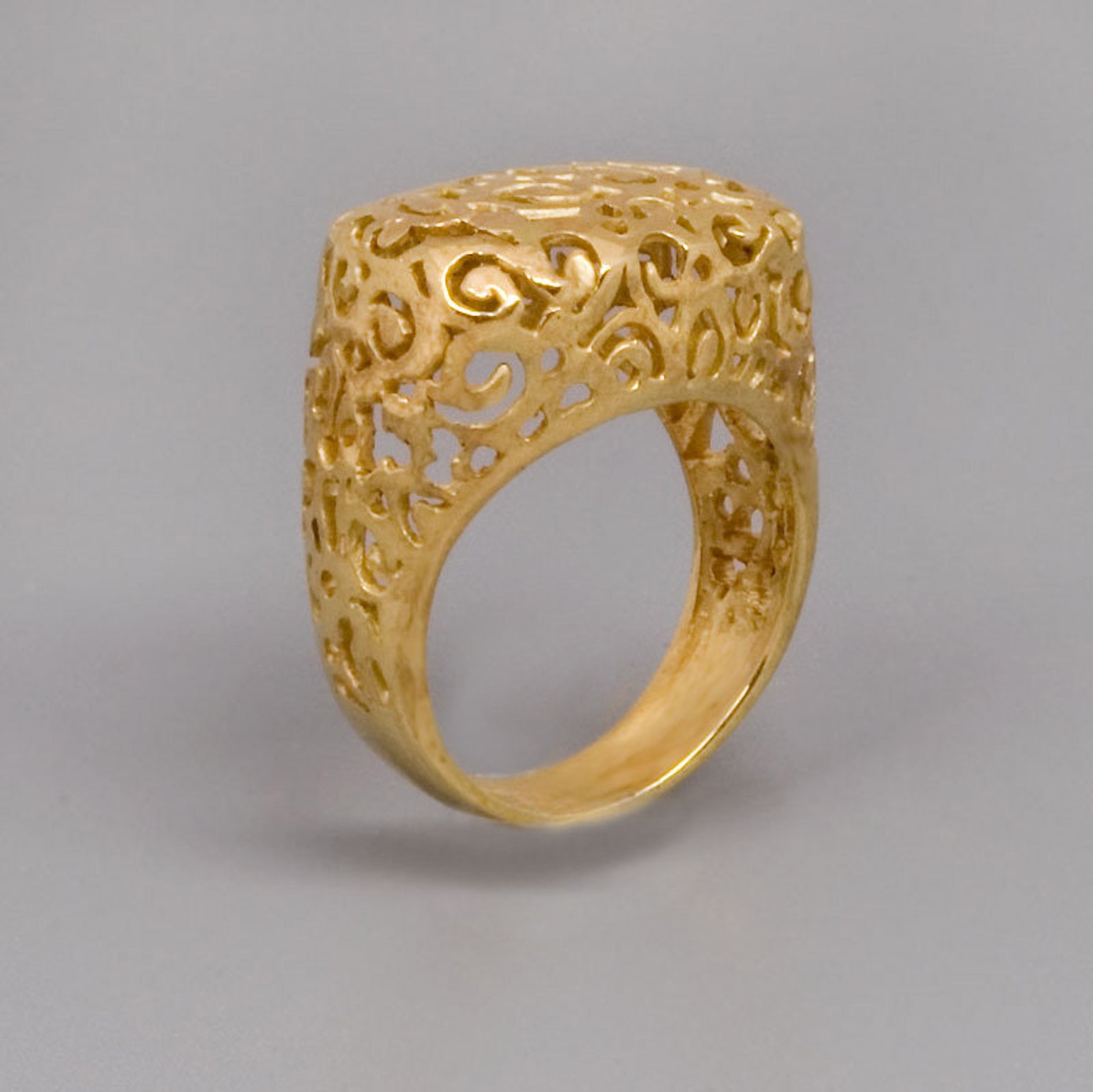 Oxidize Silver Ring Filigree Ring Rectangle Ring Sterling - Etsy