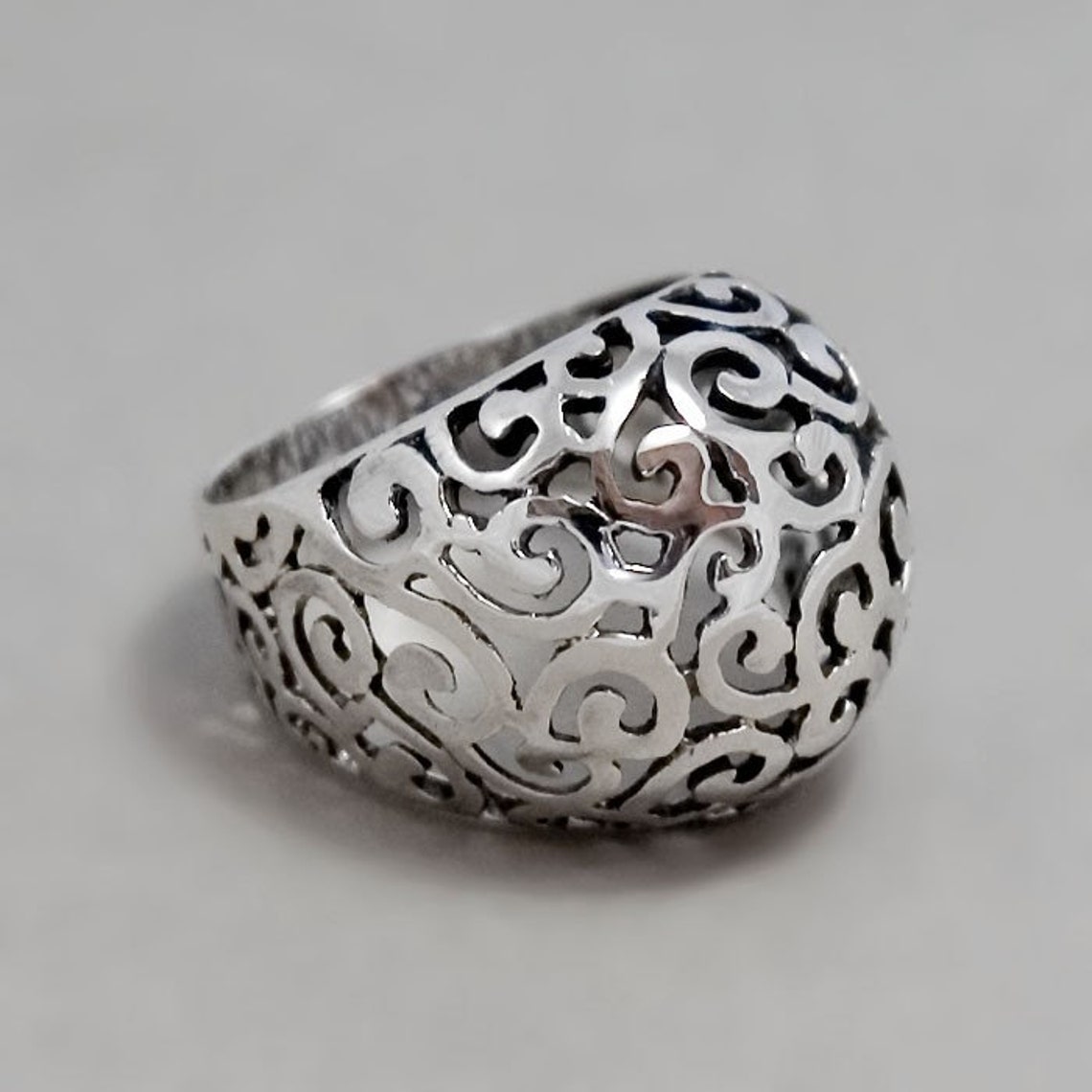 Large Celtic Ring Sterling Silver Filigree Ring Silver Lace | Etsy