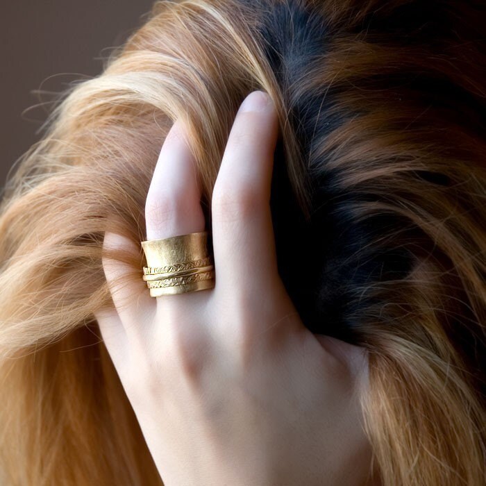 Gold Spinner Ring Chunky Gold Ring Rose Gold Spinner Ring | Etsy