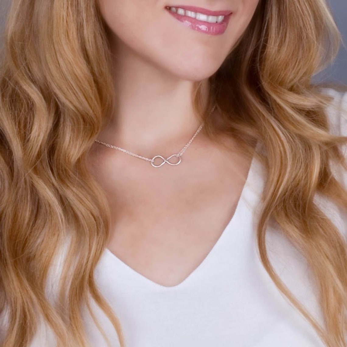 Sterling Silver Infinity Necklace Large Infinity Necklace - Etsy