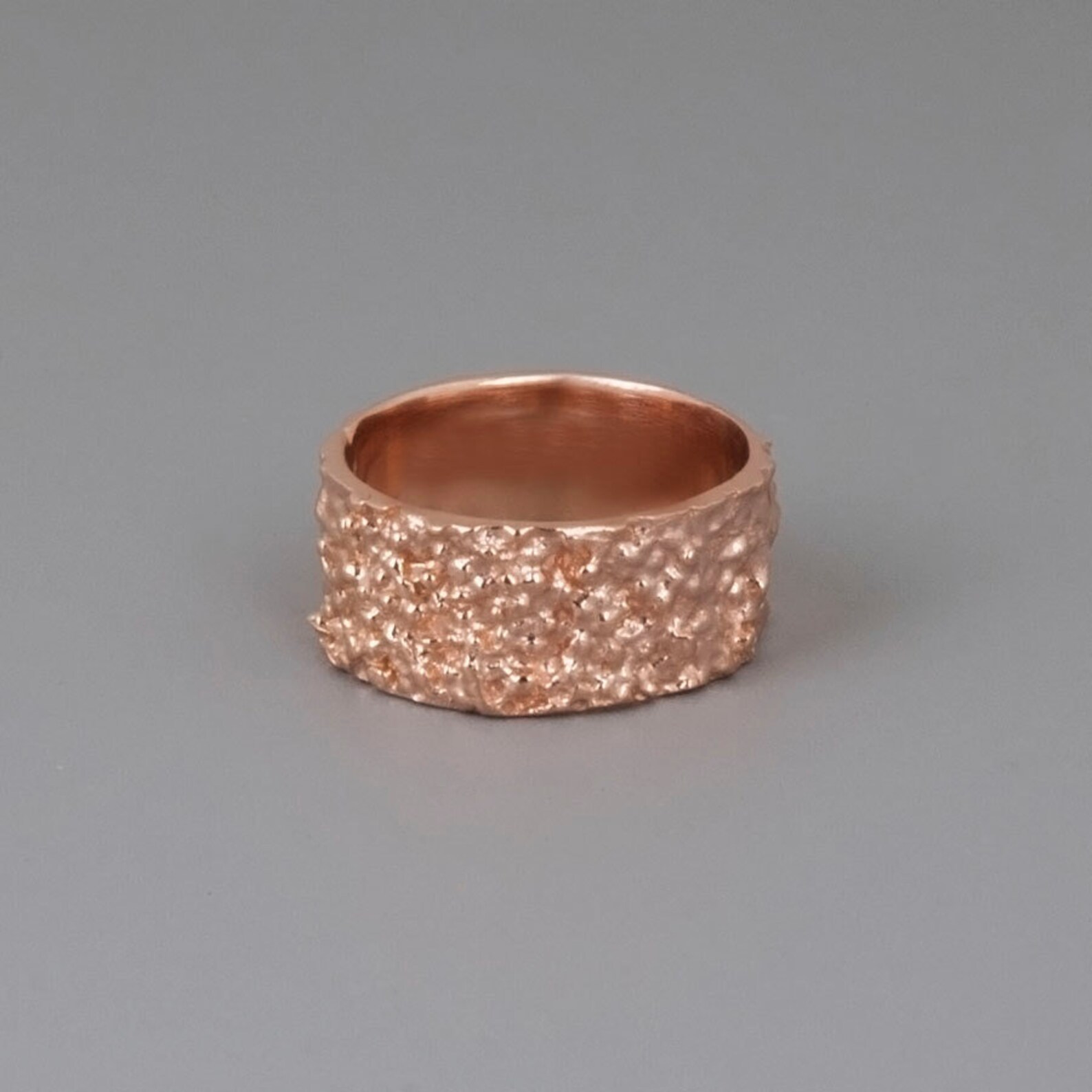 Rose Gold Band Ring Chunky Ring Womens Ring Wide Wedding - Etsy