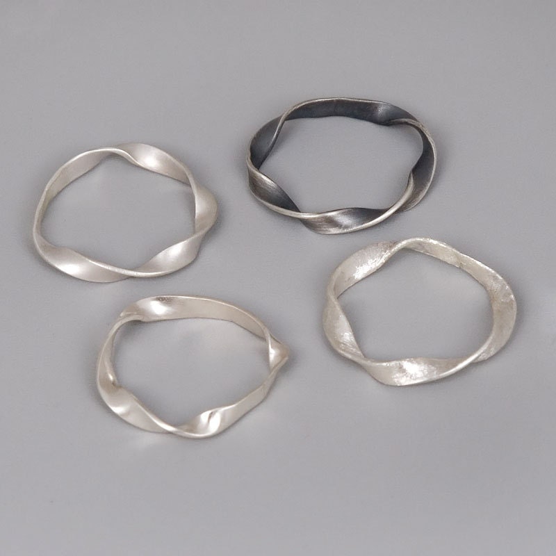 Mixed Metal Ring Set Twist Ring Silver Gold Ring Stacking | Etsy