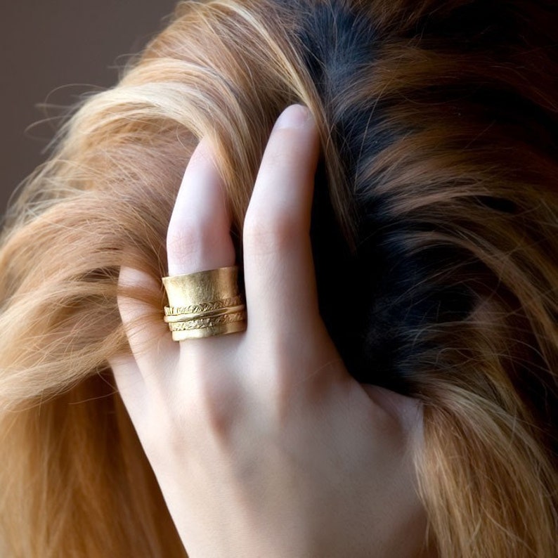 Gold Spinner Ring Womens Ring Cocktail Ring Large Ring - Etsy