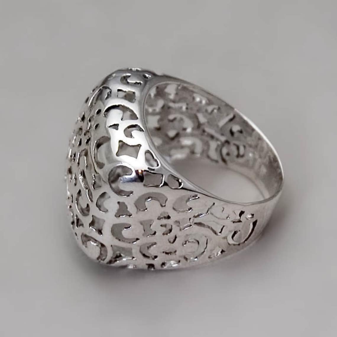 Chunky Silver Ring Unique Sterling Silver Ring Boho Ring | Etsy