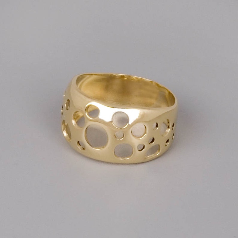 Womens Ring Sterling Silver Ring Bubbles Ring Gold rose - Etsy