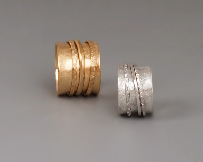 Gold Spinner Ring Womens Ring Cocktail Ring Large Ring - Etsy