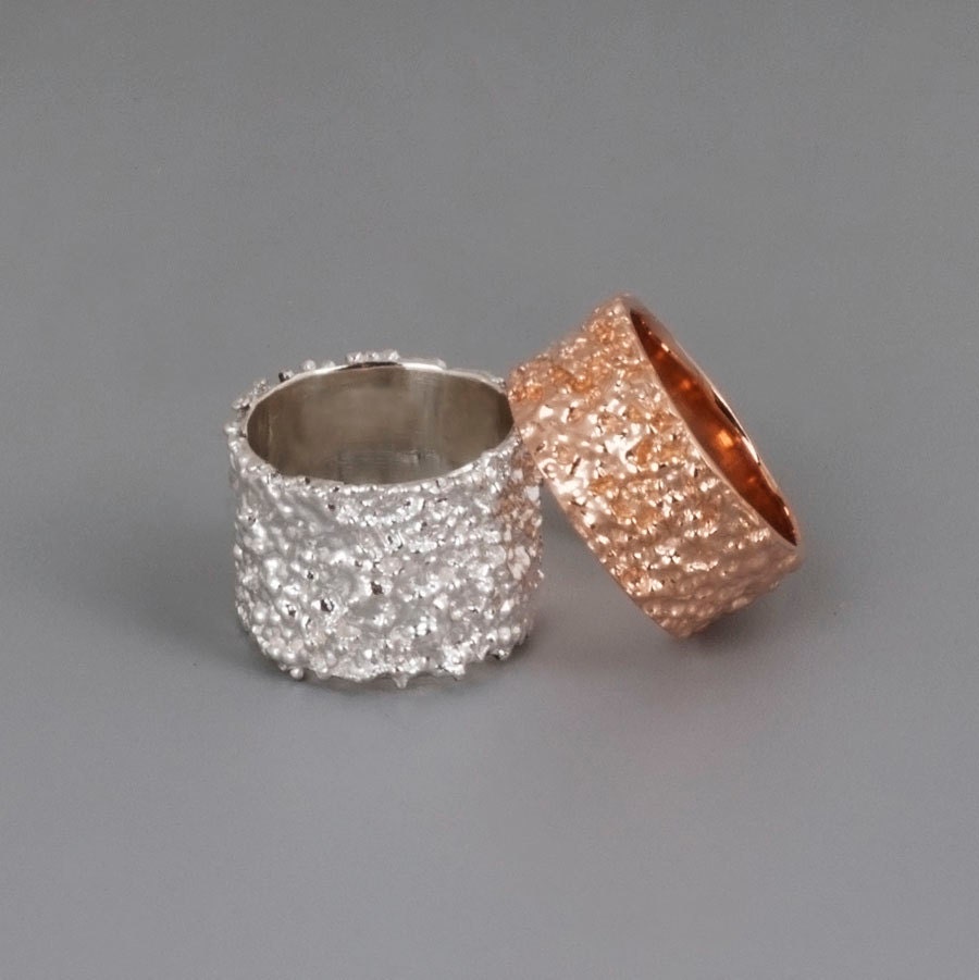 Rose Gold Band Ring Chunky Ring Womens Ring Wide Wedding - Etsy