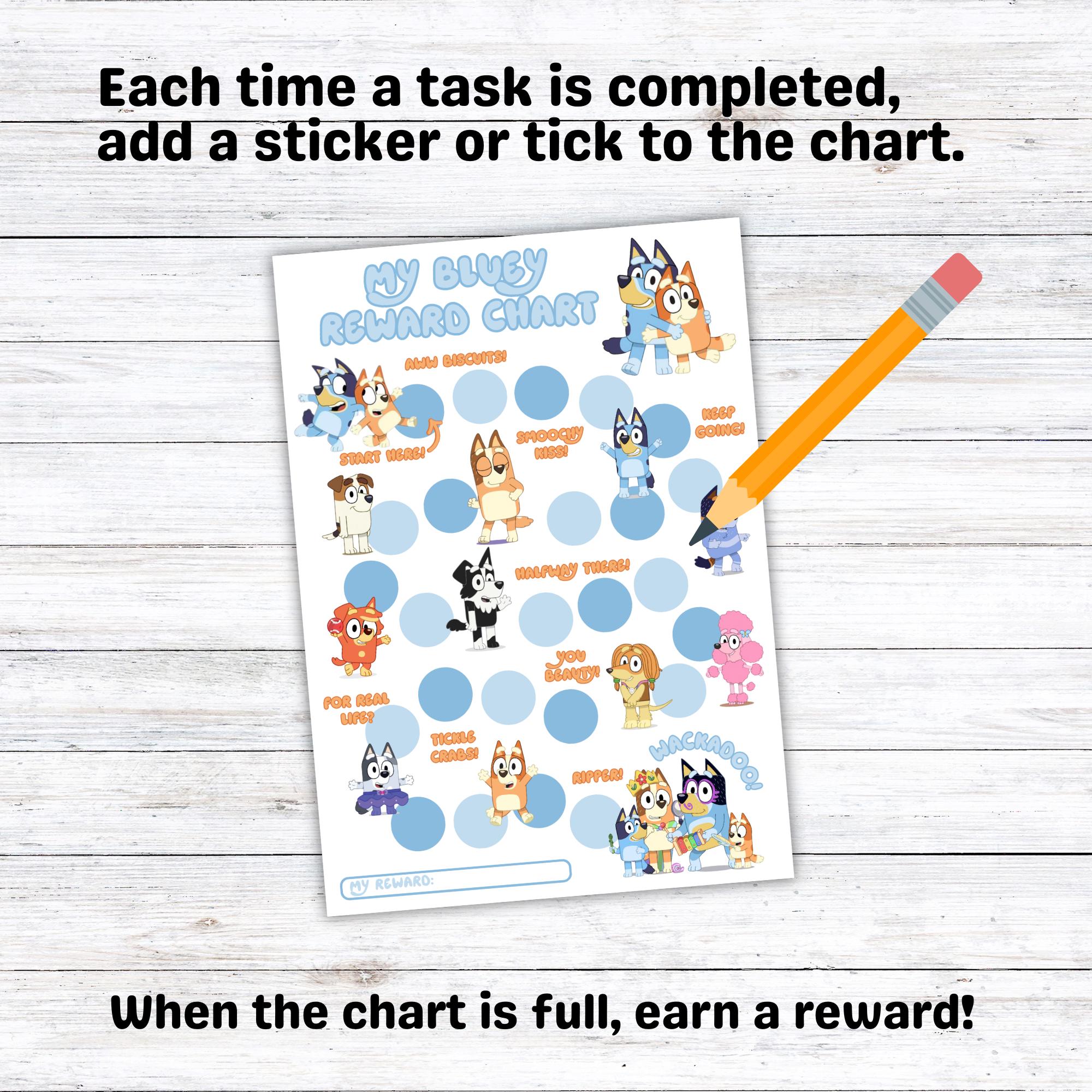 Bluey Reward Chart | Printable Reward Chart | Kids Routine Chart ...