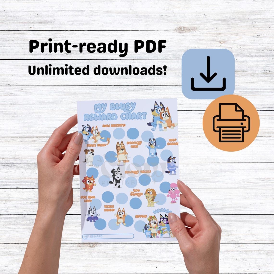 Bluey Reward Chart | Printable Reward Chart | Kids Routine Chart ...