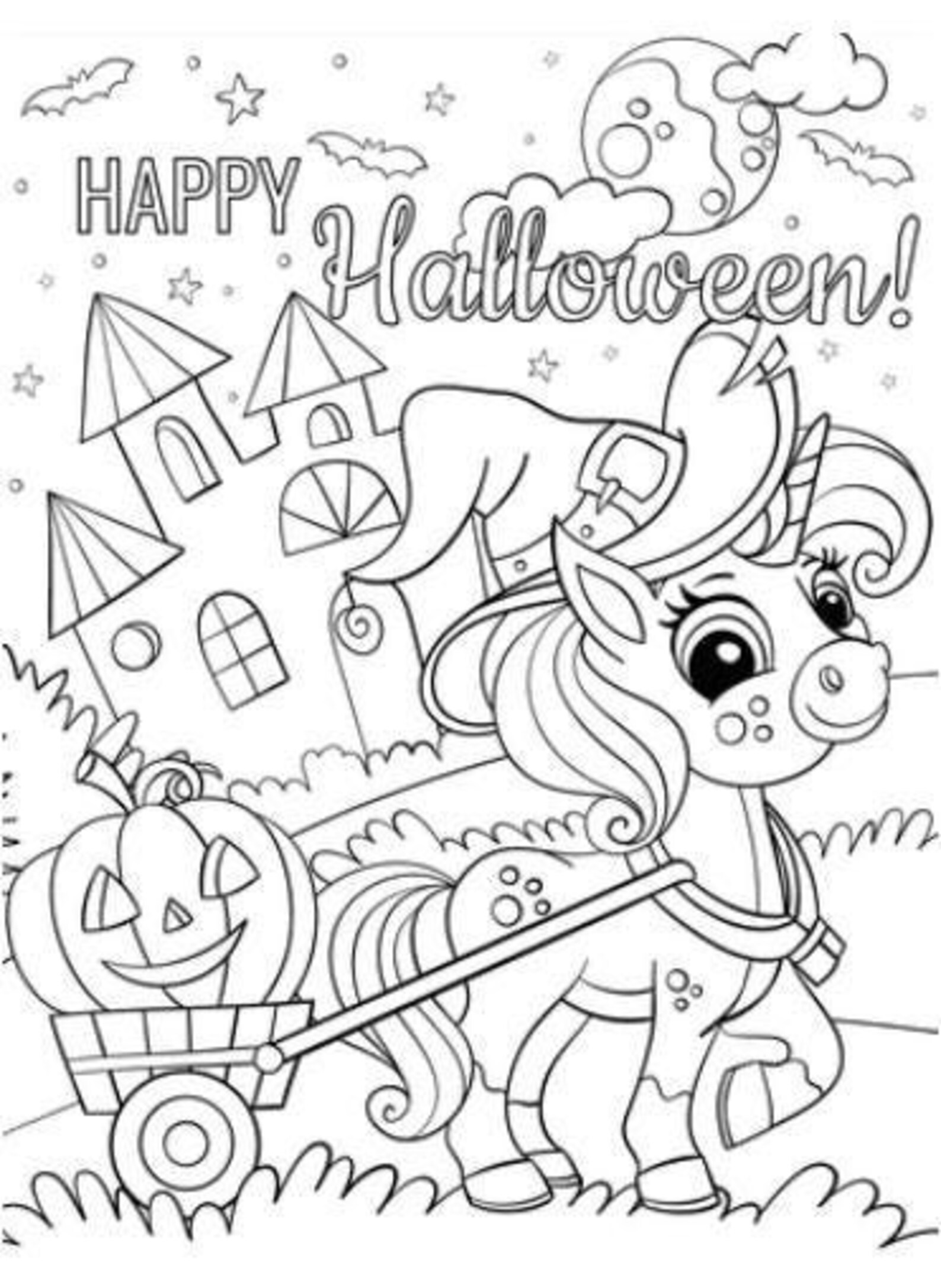 Halloween Children's Coloring Book - Etsy