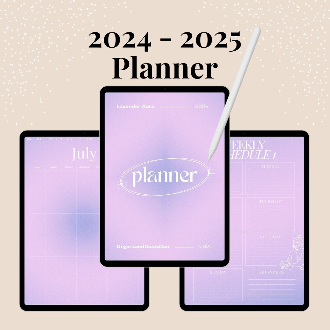 Lavender Aura 2024-2025 Undated Digital Planner for Goodnotes ...