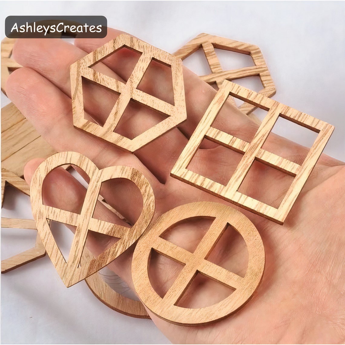 25pcs 30-45mm Wooden Window Frames DIY Wooden Windows for Crafts ...