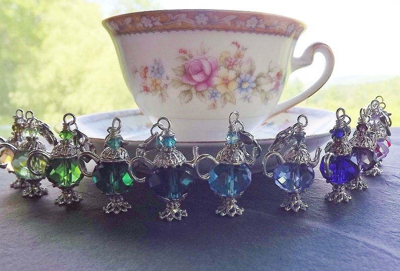 Crystal Tea Pot Charms Tea Cup Charms Party Favors - Etsy Ireland