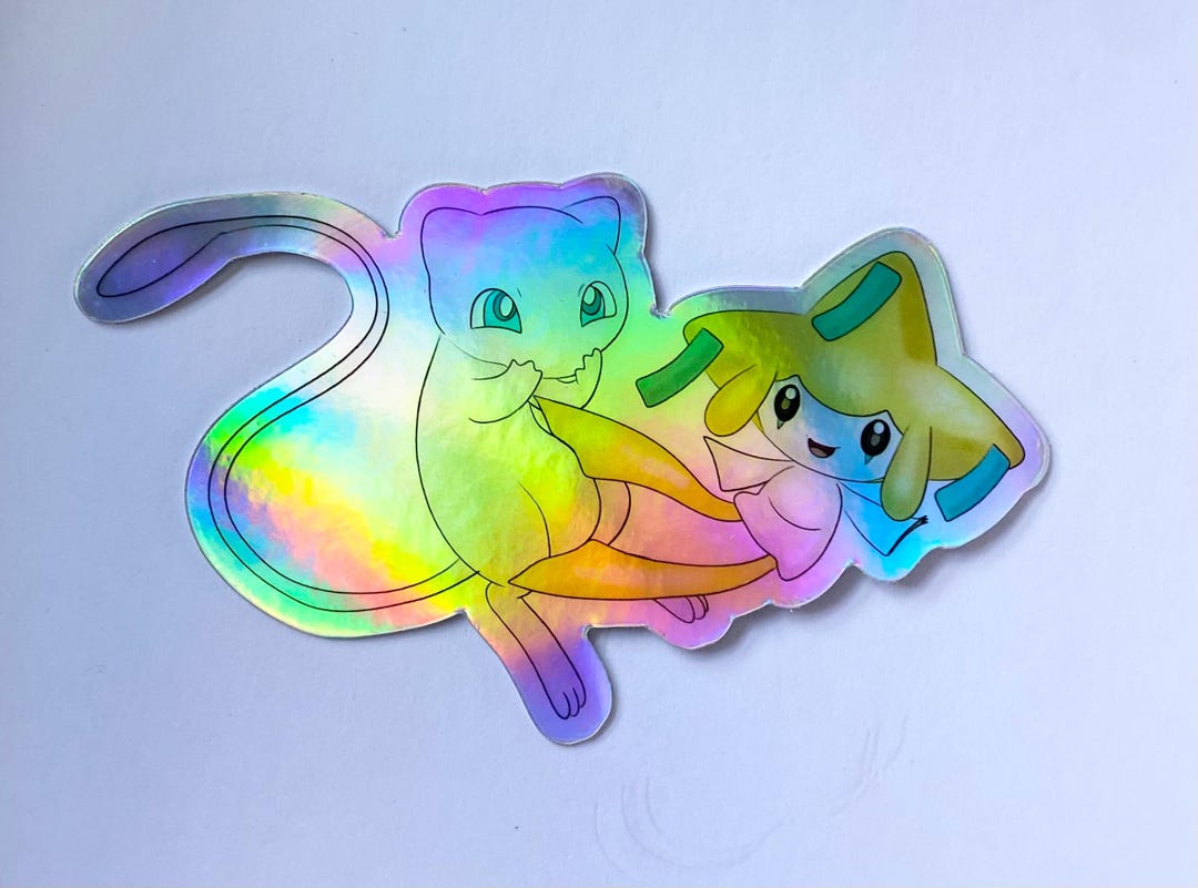 Mew and Jirachi Holographic Sticker - Etsy