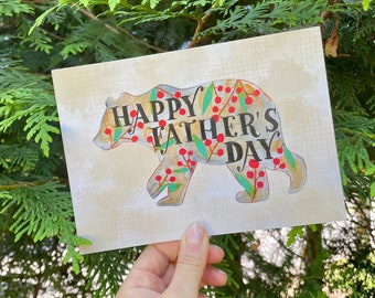 Father's Day Bear Card - Etsy