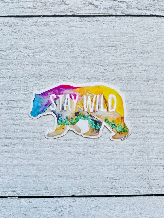 Adventure Bear Sticker Bear Decal for Water Bottle Laptop - Etsy