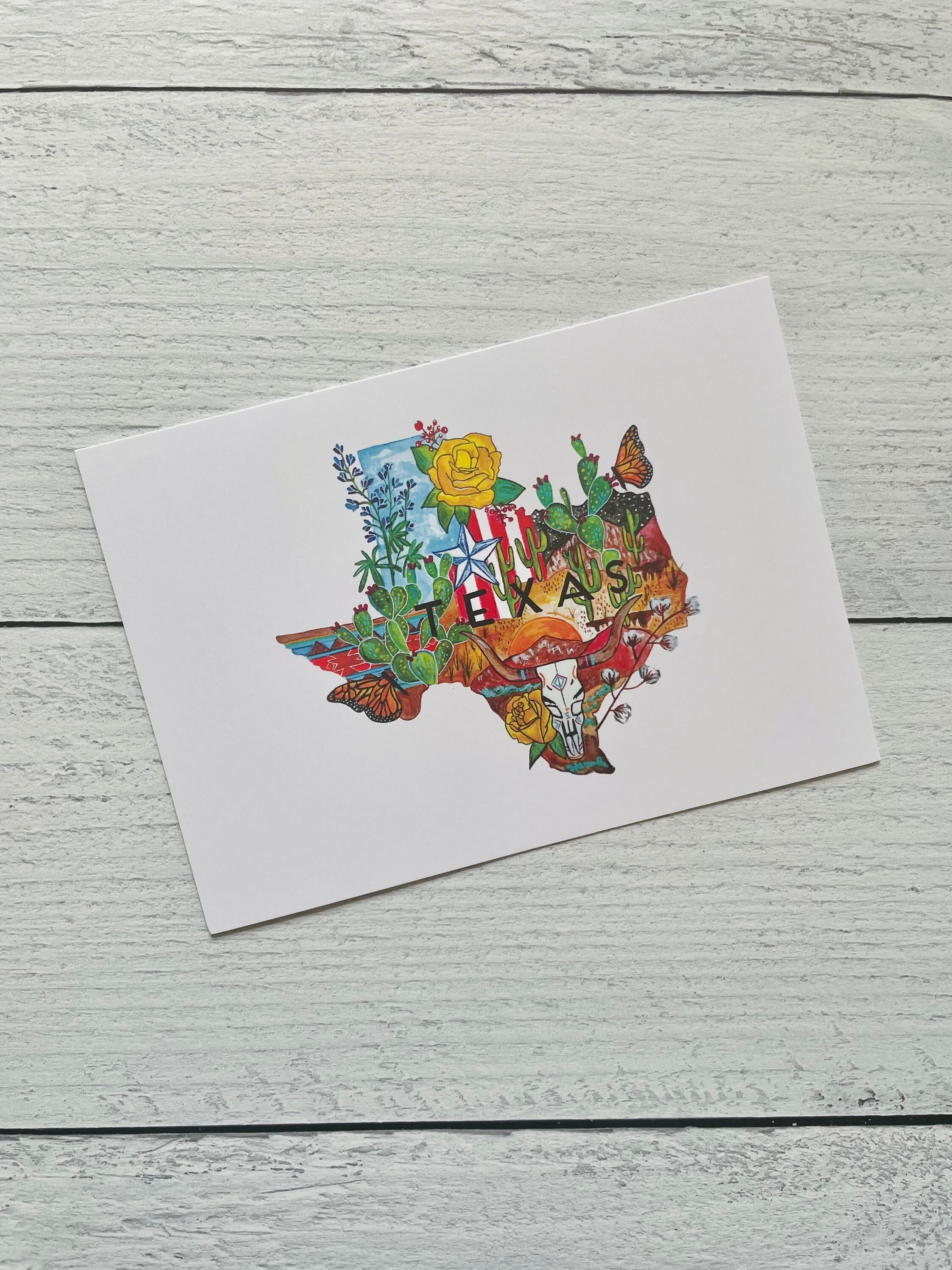 Texas Card | Texas Southern Souvenir | Longhorn Card | Americana ...