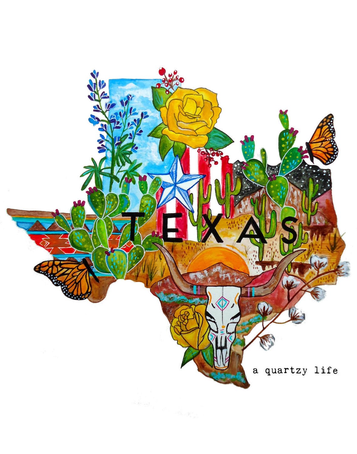 Texas Art Print | Texas Wall Art | Texas Souvenir - Etsy Canada