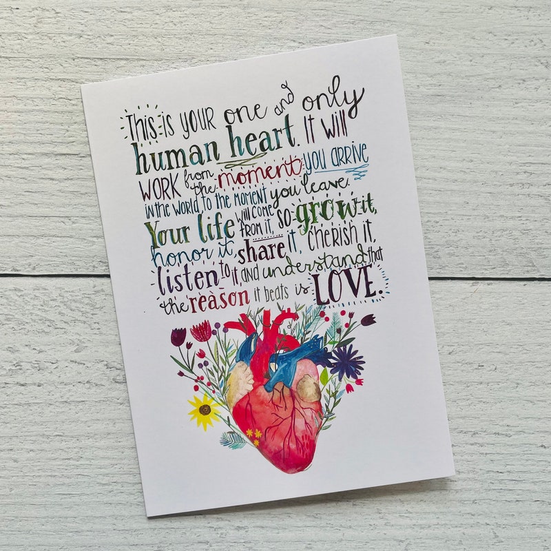 Heart Card - Etsy
