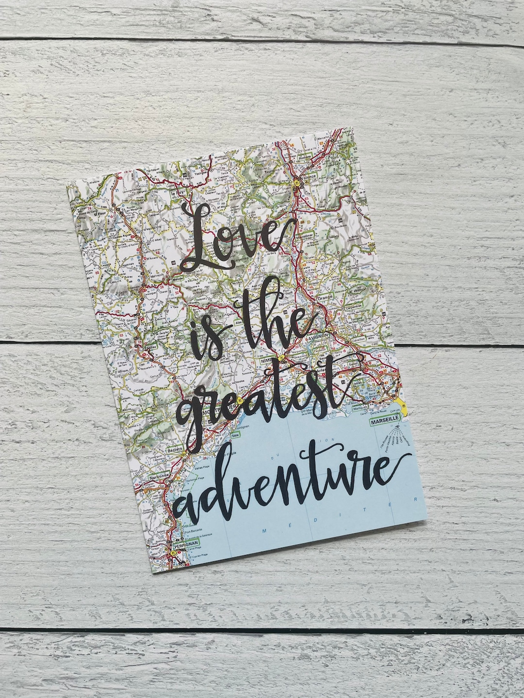 Adventure Love Card | Adventurous Couples Card on Vintage Map - Etsy
