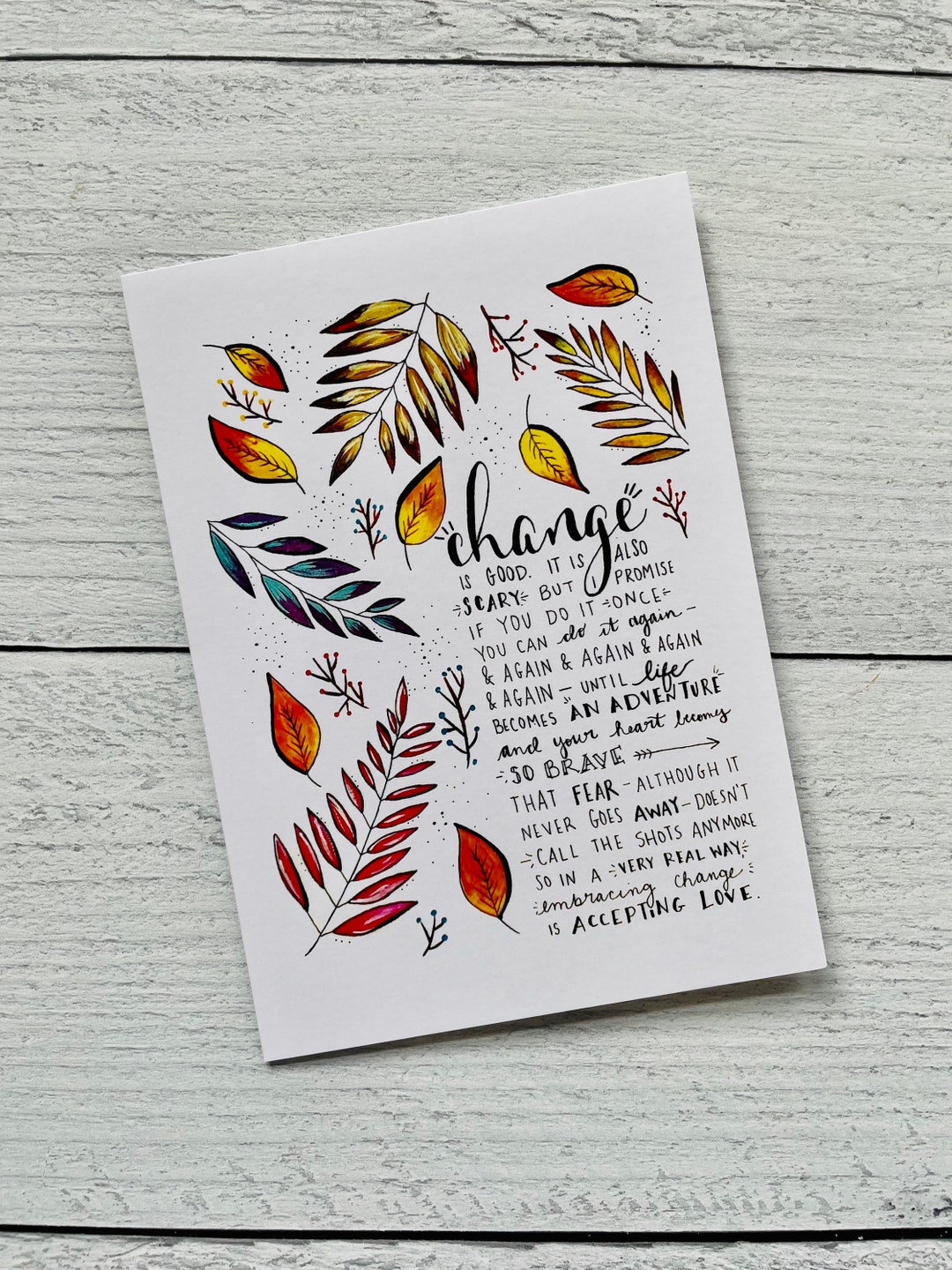 Encouragement Change Card | Inspiring Greeting Card - Etsy