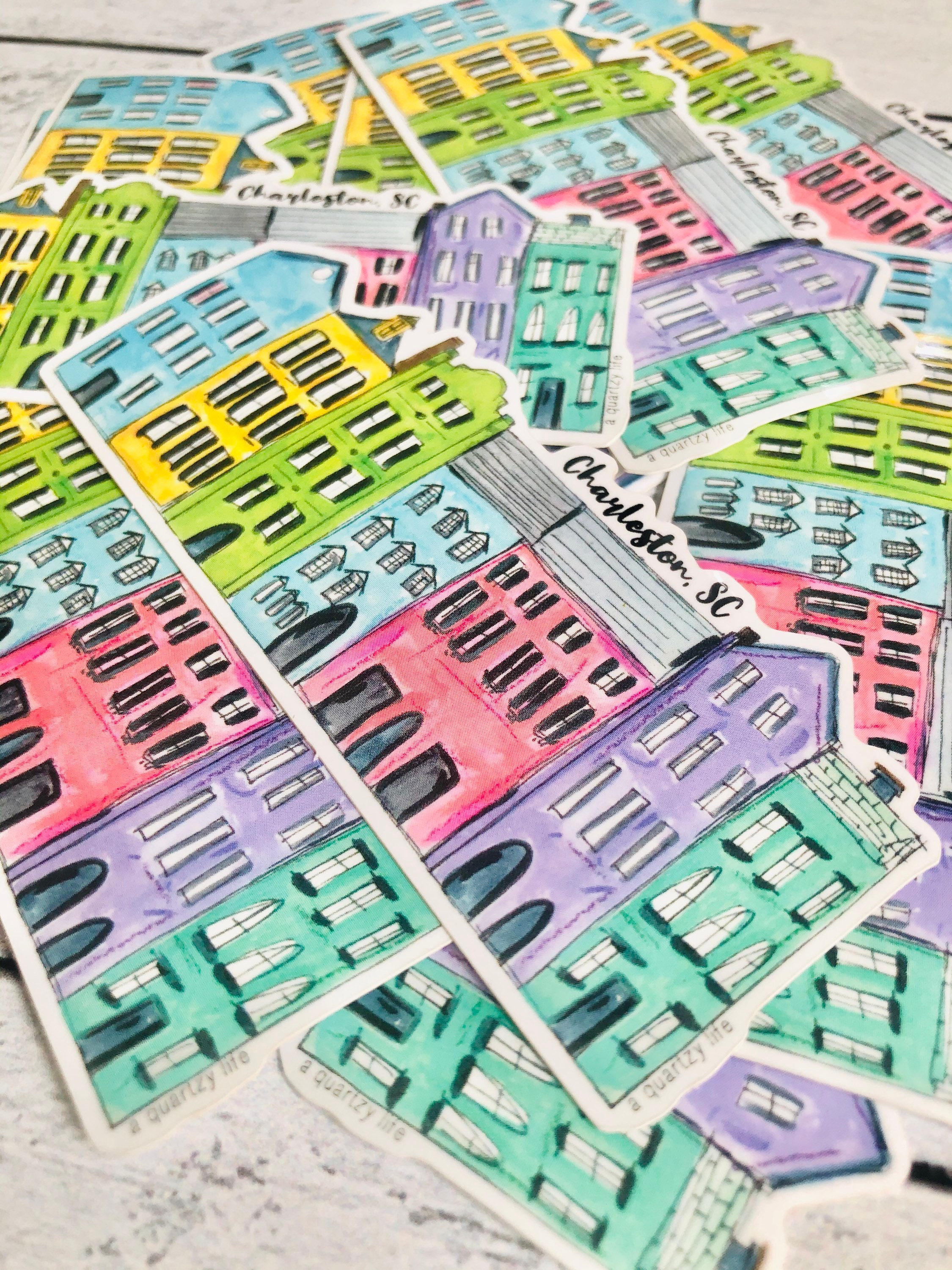 Charleston Sticker | Rainbow Row Sticker | Charleston South Carolina ...